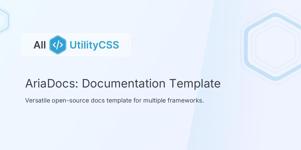 AriaDocs: Responsive Next.js Documentation Template | All UtilityCSS