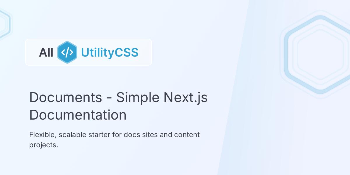 Documents: Simple Next.js Documentation Template – Vercel | All UtilityCSS