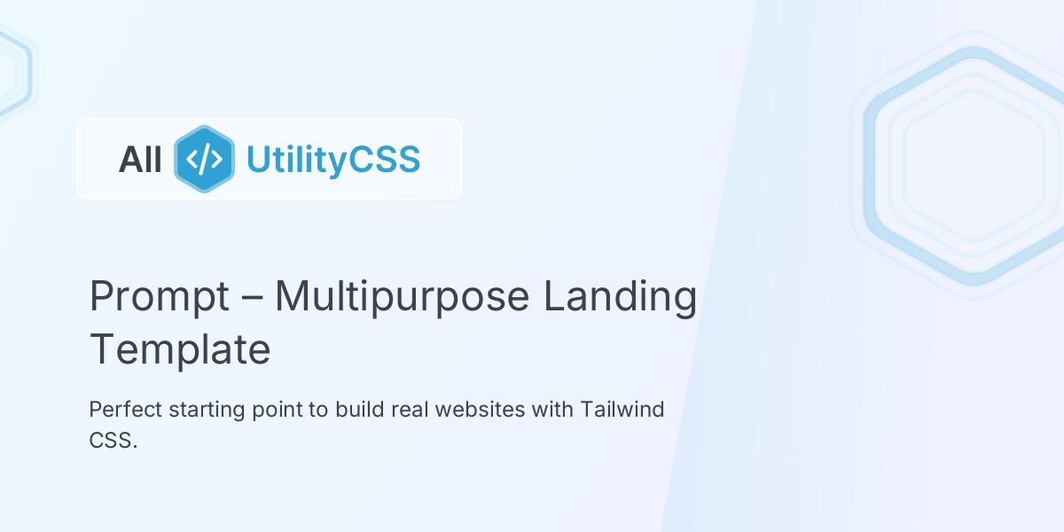 Prompt Tailwind Css Multipurpose Landing Template All Utilitycss