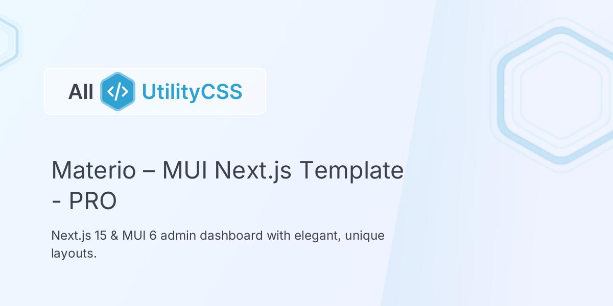 Materio – MUI Next.js Admin Template | All UtilityCSS
