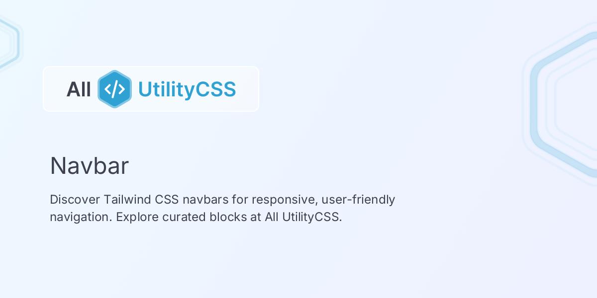 Tailwind CSS Navbar | All UtilityCSS